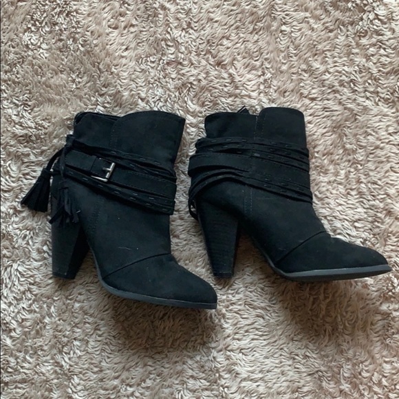 Qupid | Shoes | Qupid Black Heeled Boots | Poshmark